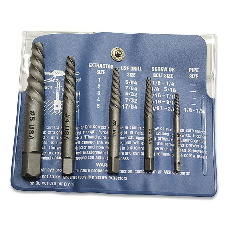 Spiral Screw Extractor Set 5 Pc Steel | TRADESMANGEAR