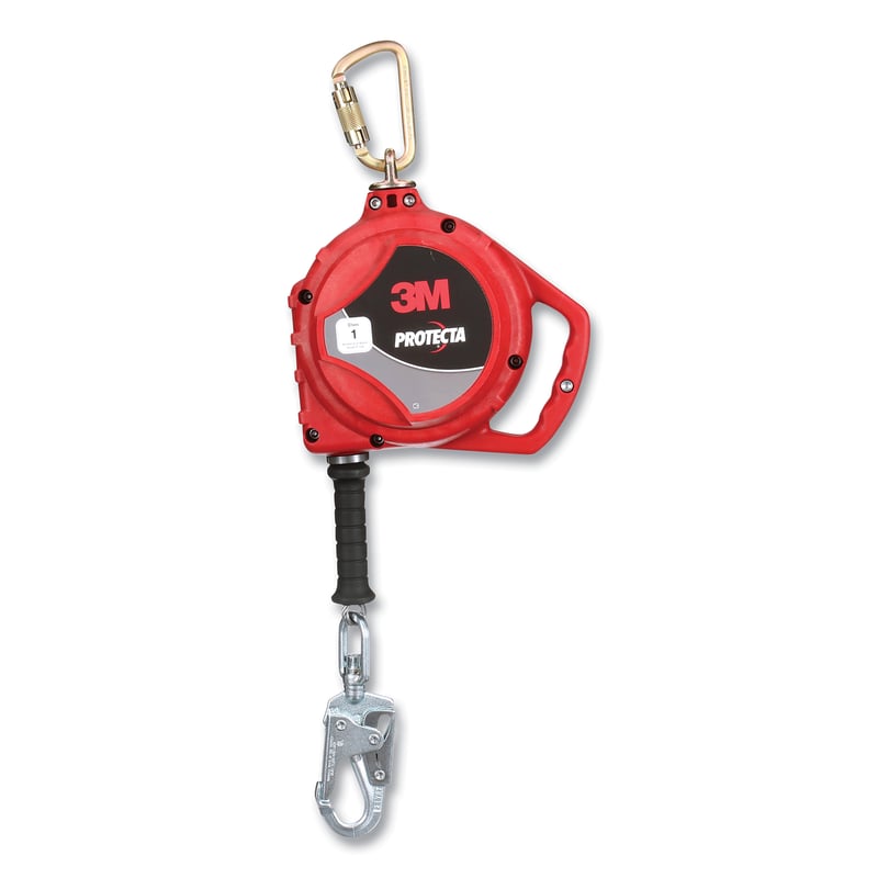 Self-Retracting Cable Lifeline, Galvanized Steel Cable, 20 ft L, Swivel ...
